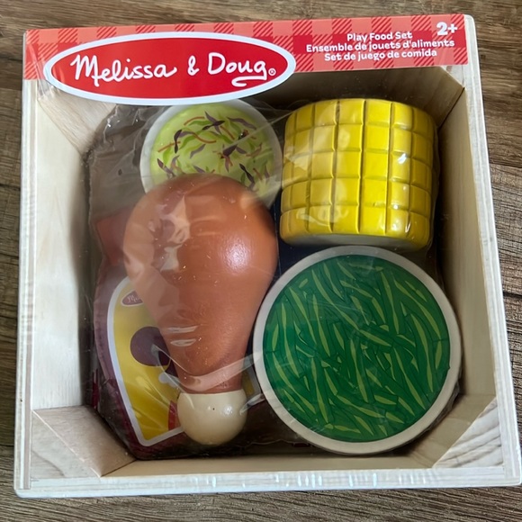 Melissa & Doug | Toys | Melissa Doug Wooden Play Food Set Dinner Picnic ...
